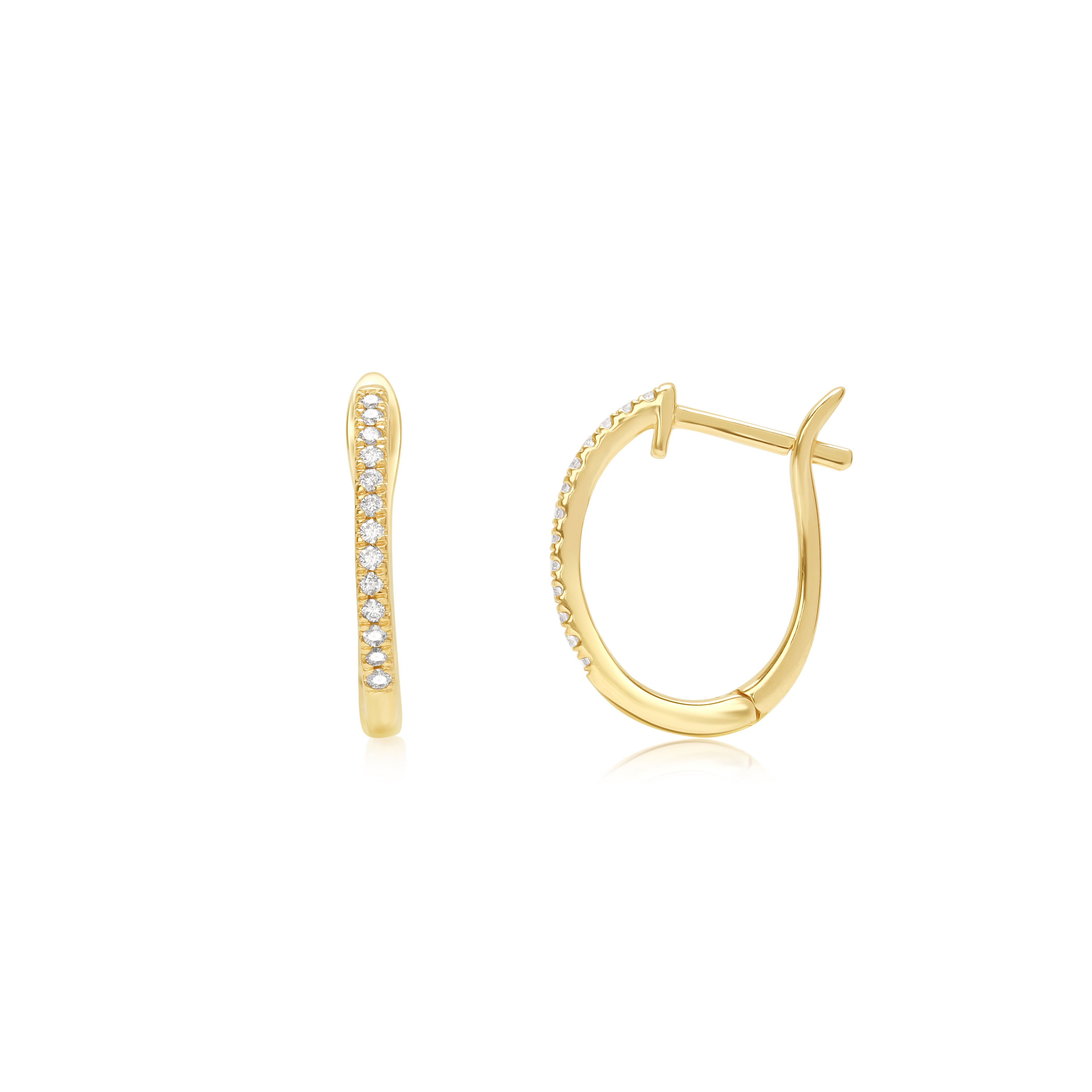 Dainty Diamond Hoop Earrings - Estella Collection