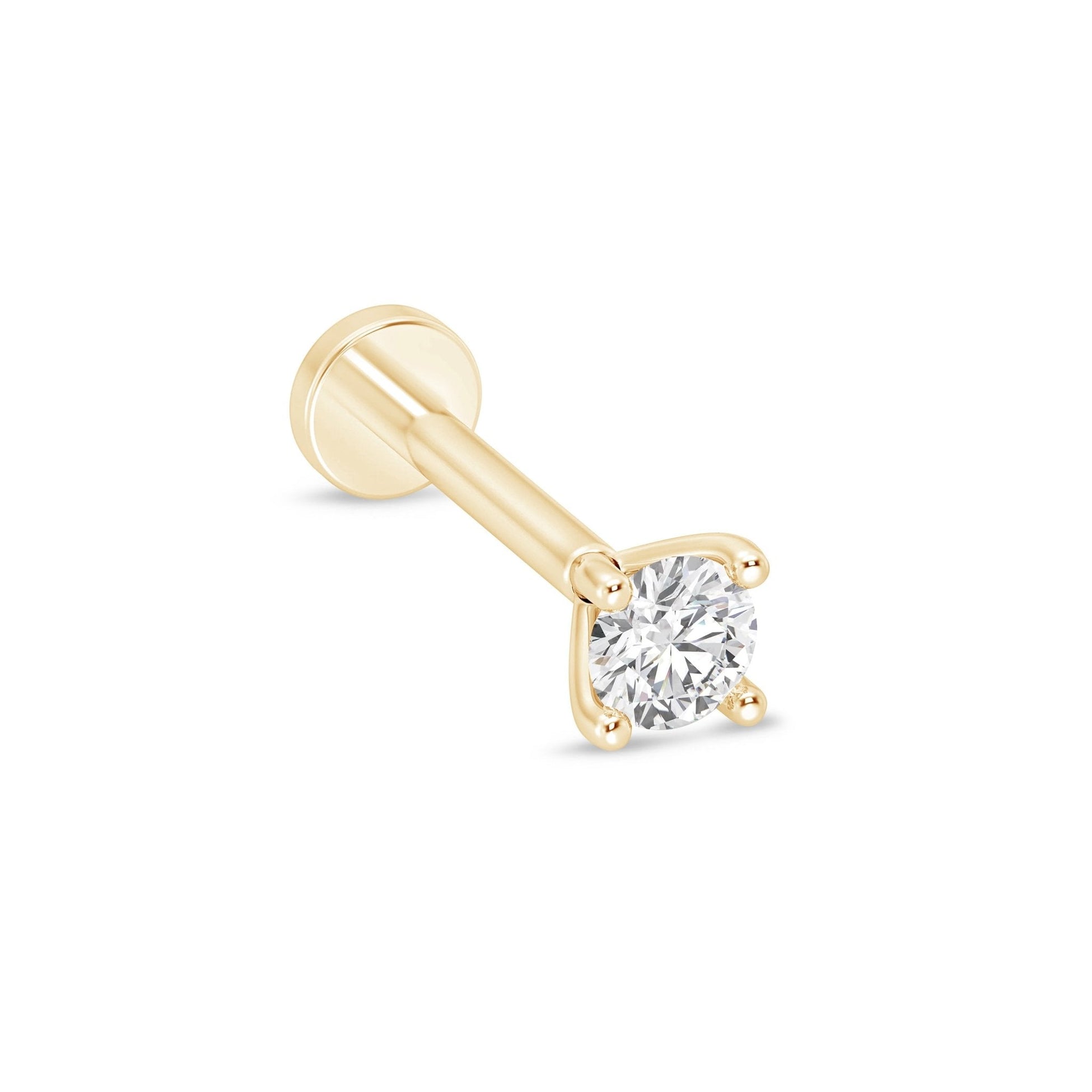 14K Gold Flat Back Studs & Cartilage Earrings, 14 Karat Solid Gold ...